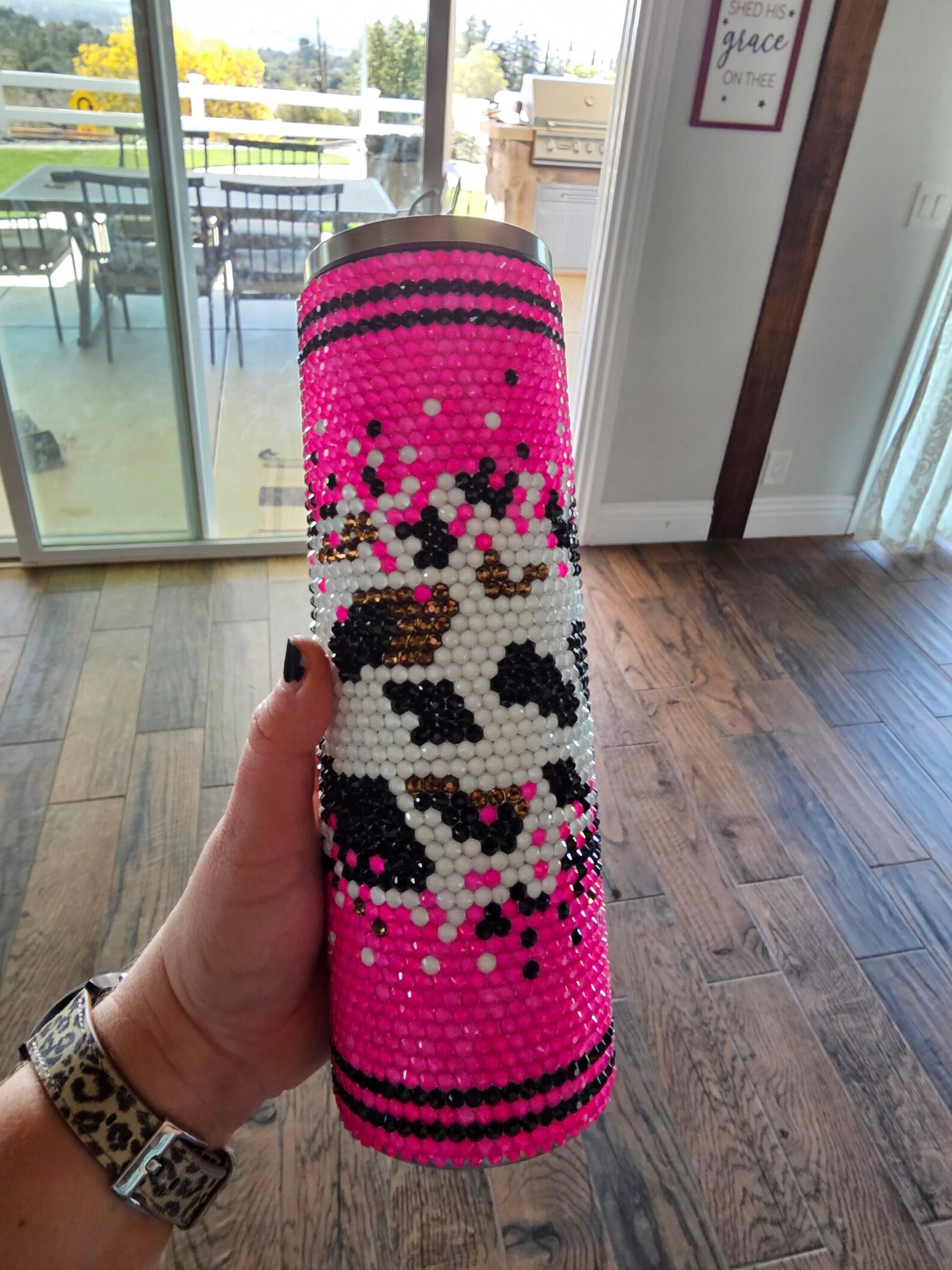 Hot Pink & Cow Print Rhinestone Tumbler - Etsy