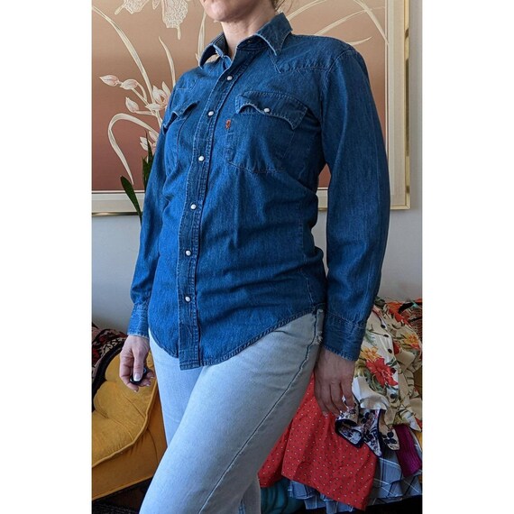70s Vintage Denim Button Up Shirt - 70s Western Shirt… - Gem