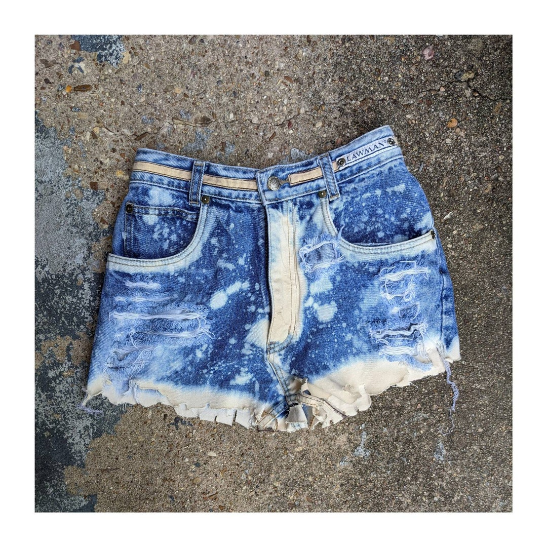 SALE 90s Vintage Shorts TOTALLY Shredded Bleached Super - Etsy