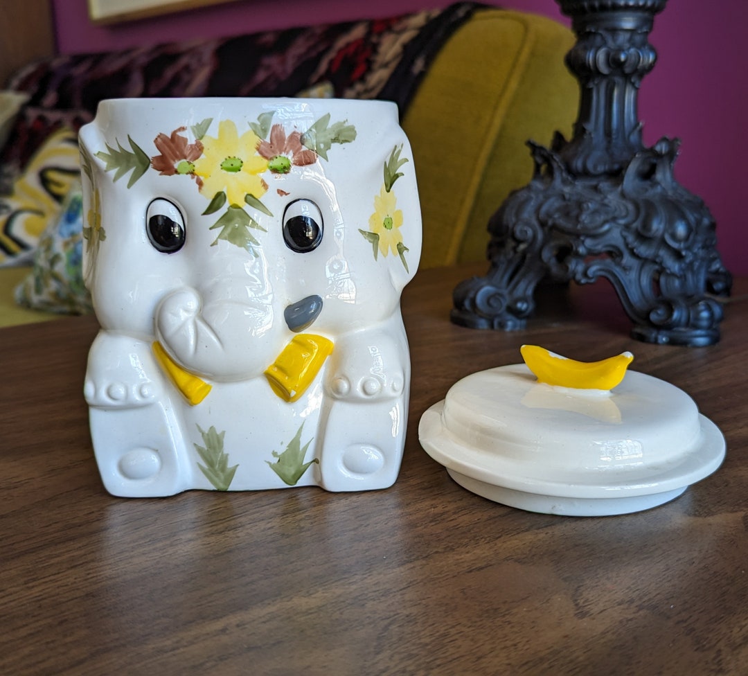 50s Vintage Elephant Canister Ceramic Cookie Jar - Etsy