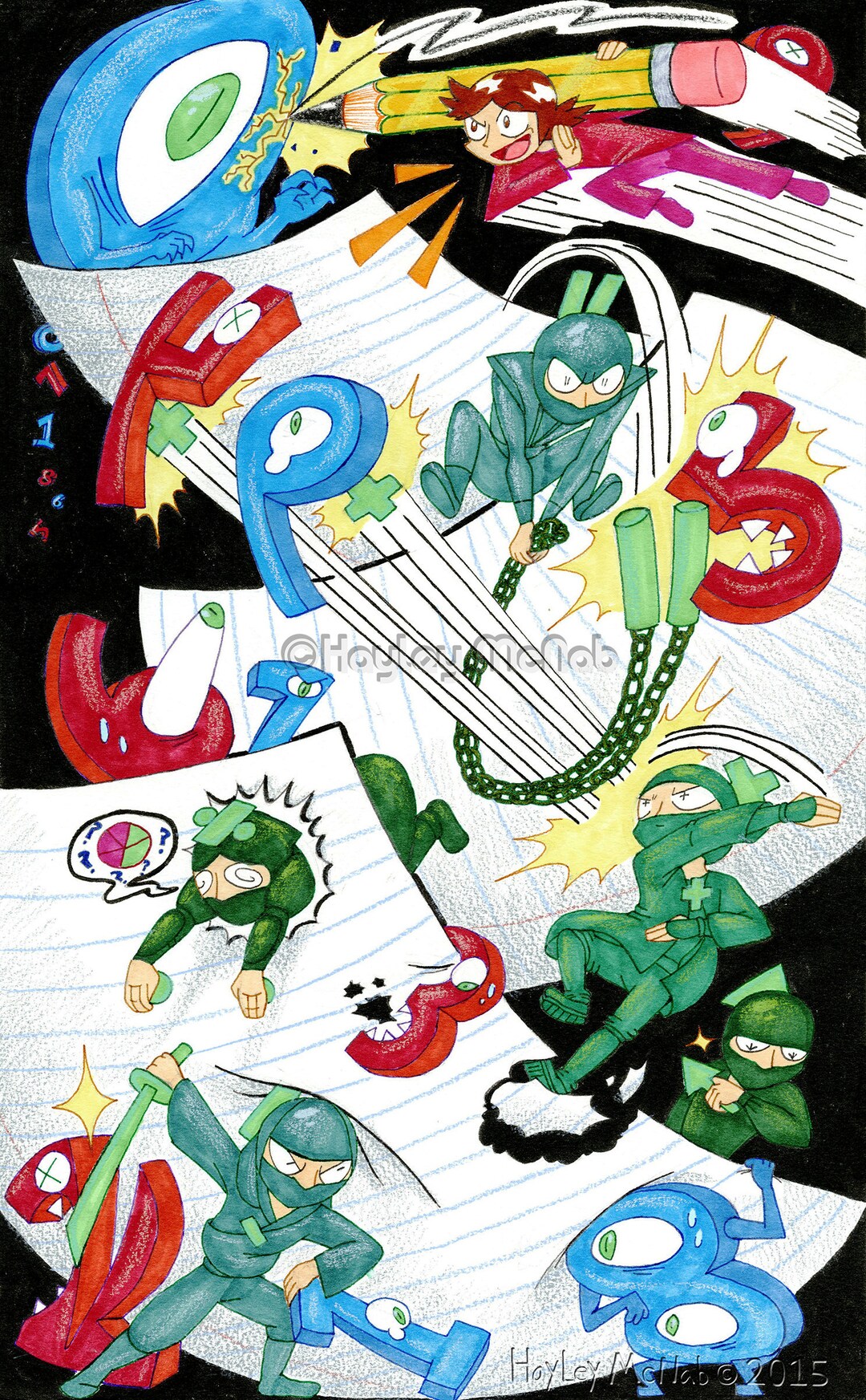 Math Ninjas School Art Print 10.9 X 16.8 In - Etsy