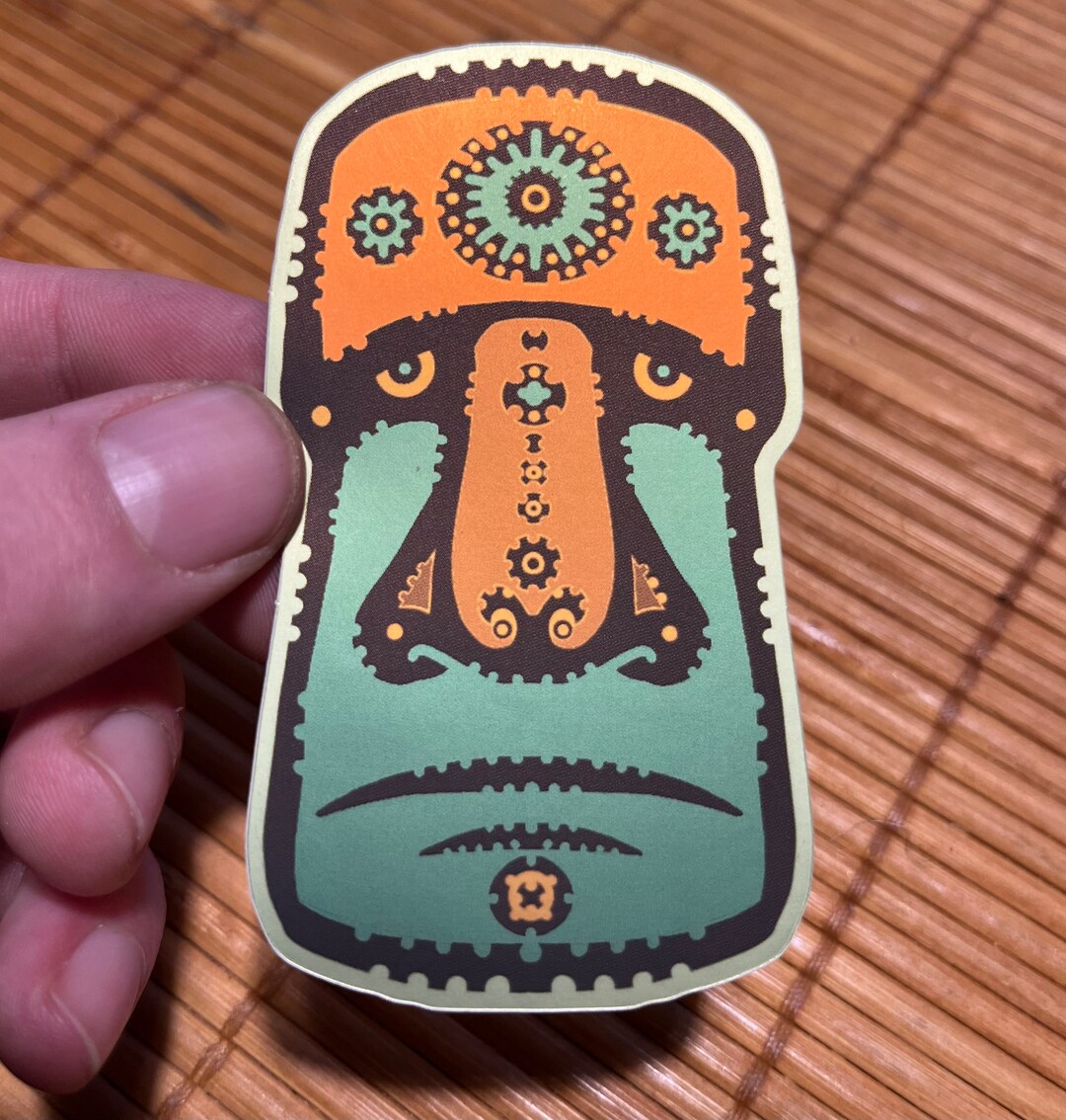 Moai Face Sticker - Etsy
