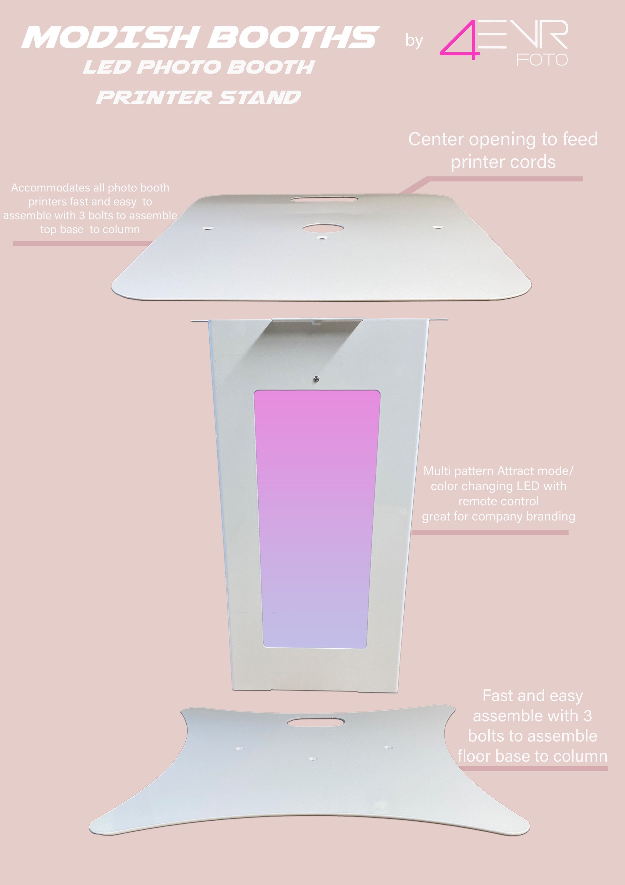 LED Photo Booth Printer Stand Universal Fits DNP 620A , DS40 , RX1 ...