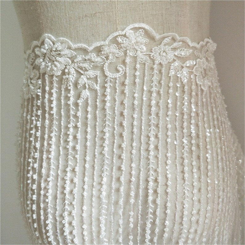 Heavy 3D Beaded Lace Fabric Tulle Embroidery Lace Fabric for - Etsy