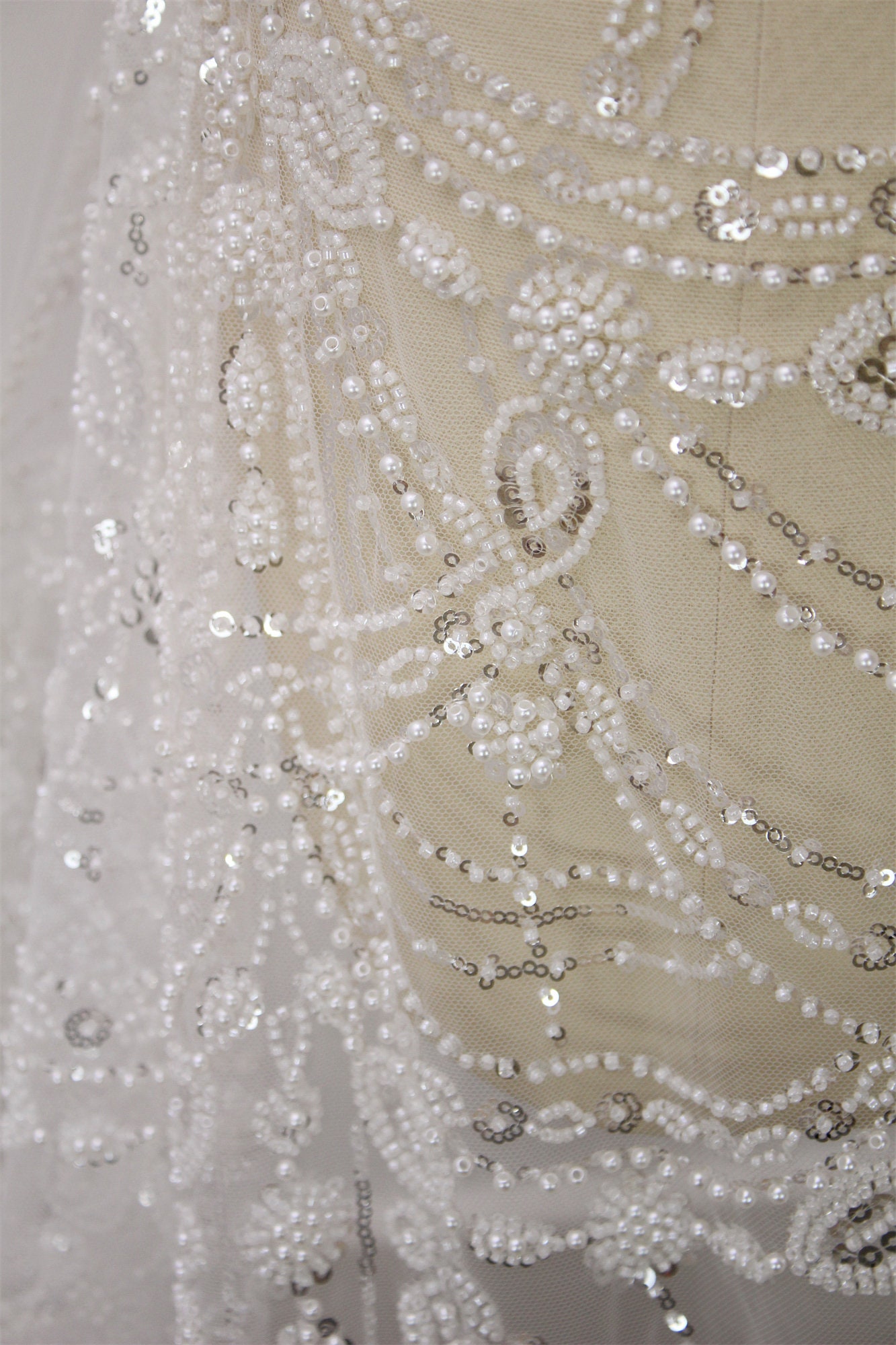 Luxury Beaded Lace Fabric Wedding Dress Fabric Embroidery - Etsy