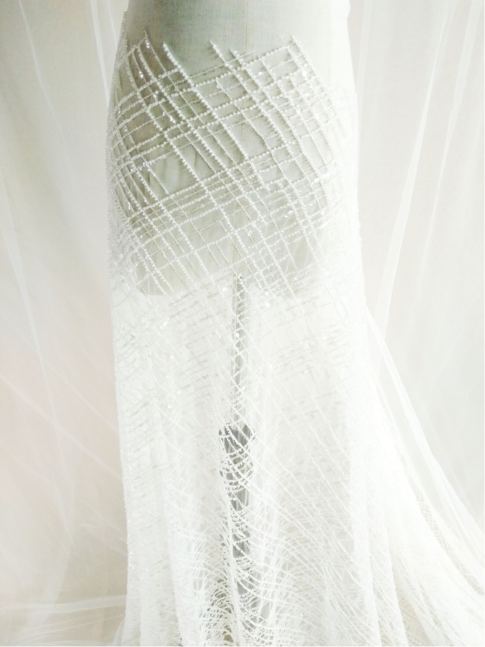 Unique Geometric Lace Fabric Tulle Embroidery Lace Fabric for | Etsy