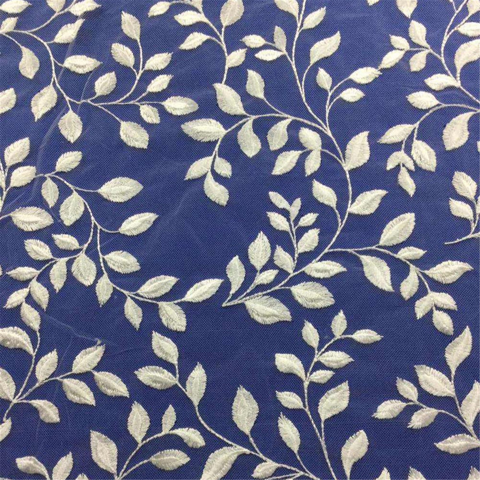 Leaf Pattern Embroidery Lace Fabric: Bridal Wedding Dress Veil, 51 Inch ...