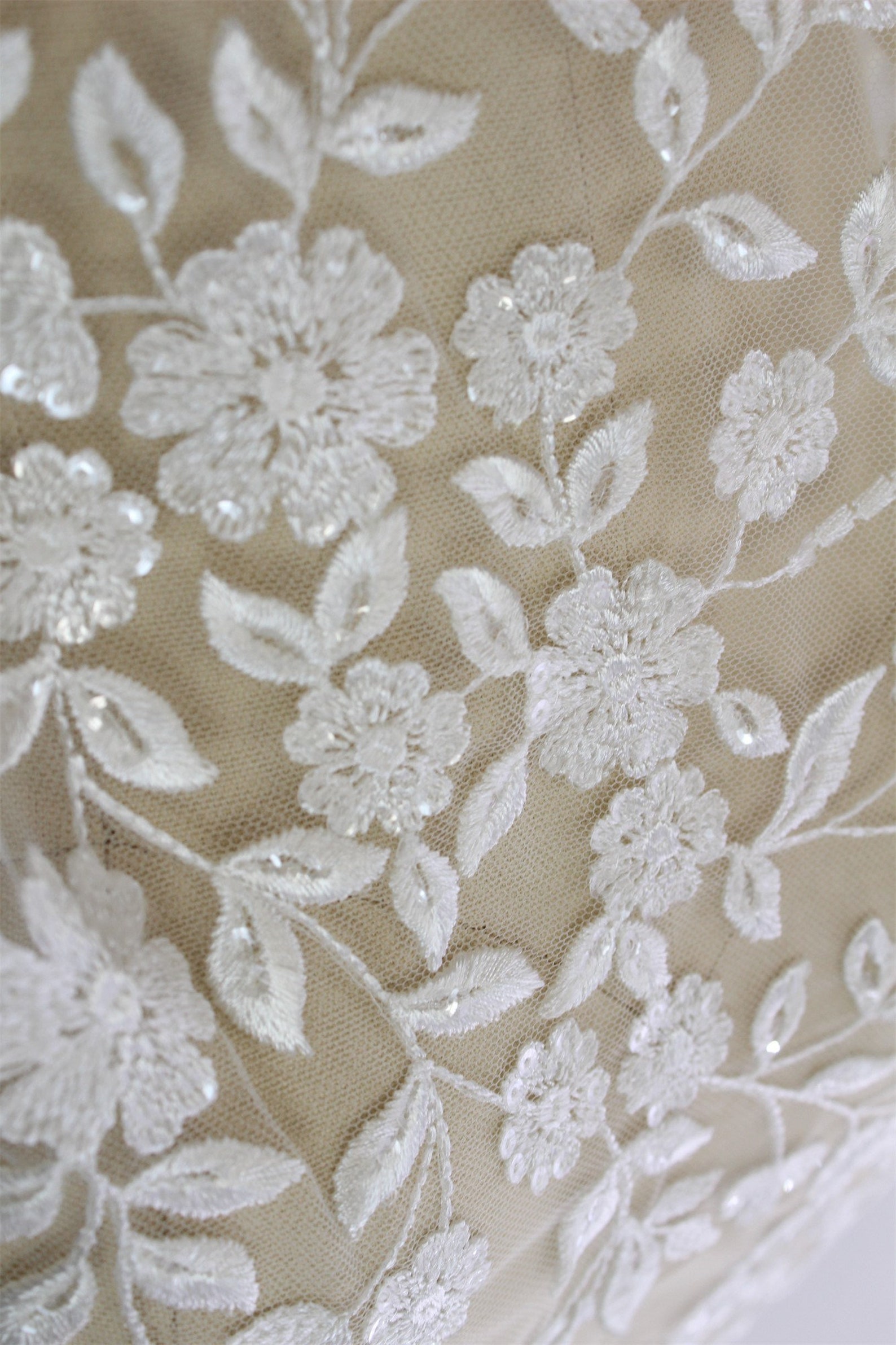 Delicate Floral Embroidery Lace Tulle Embroidered Lace Fabric - Etsy