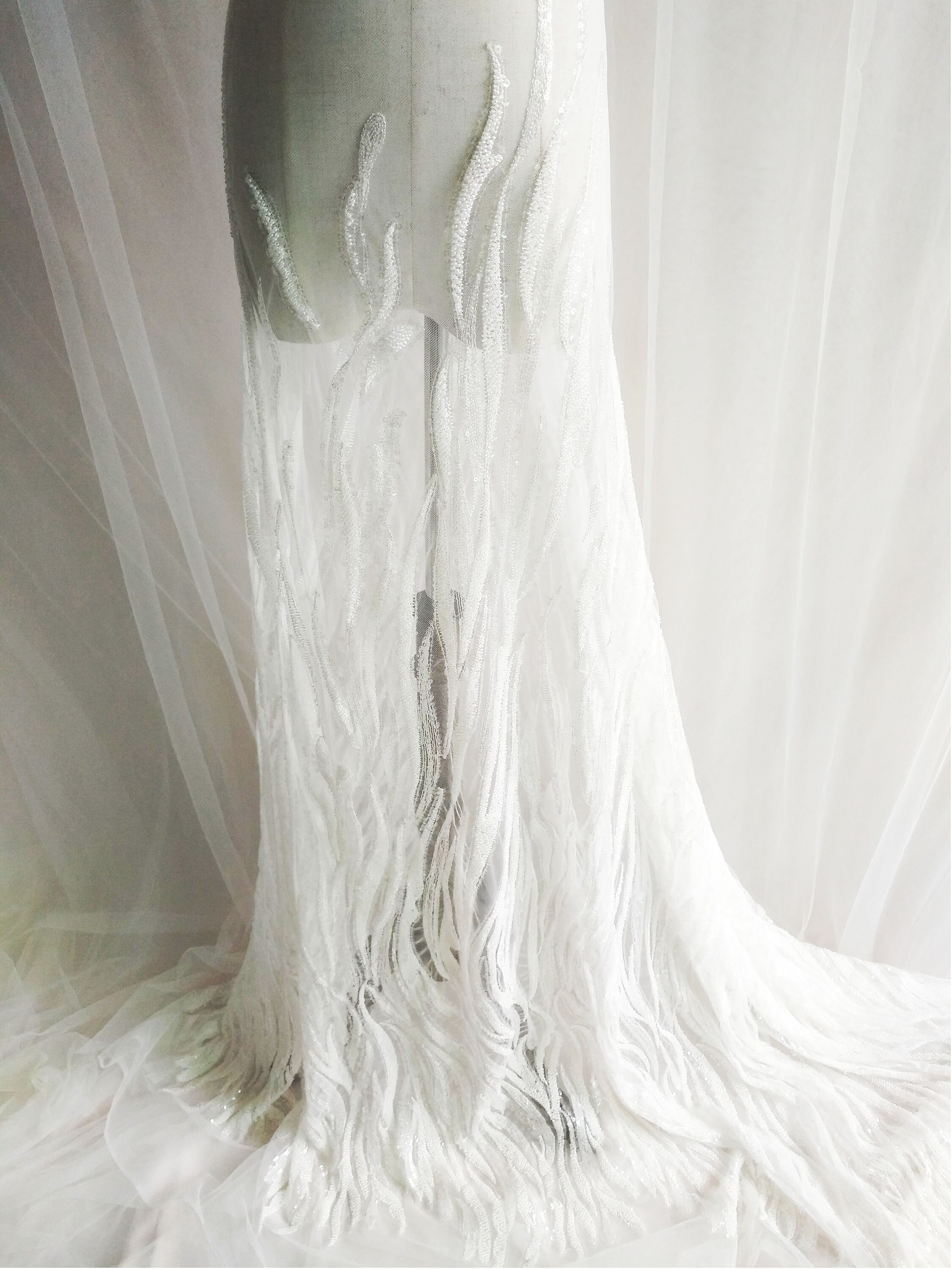 High Quality 3D Beaded Lace Fabric Tulle Embroidery Lace | Etsy