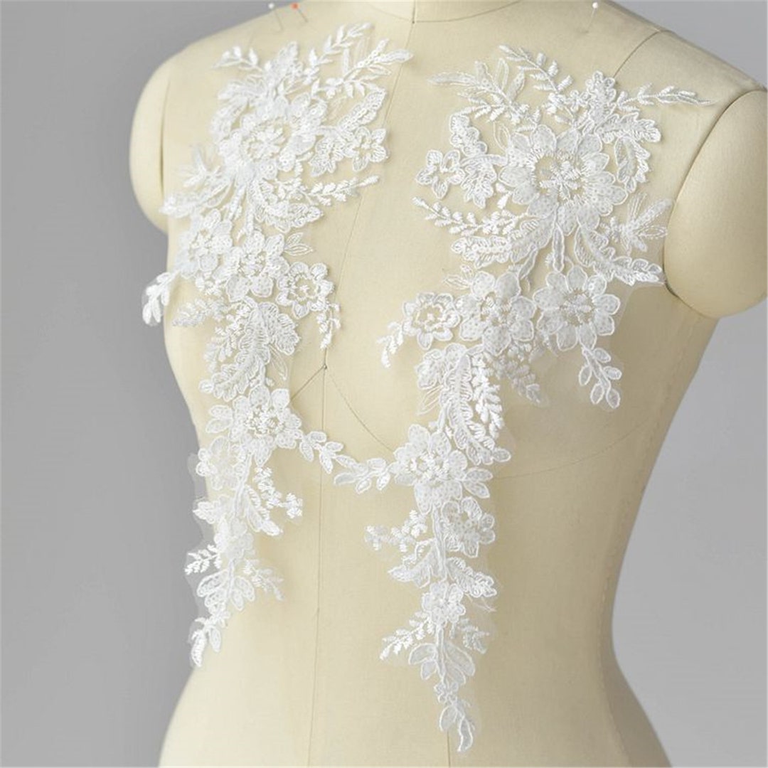Lace Applique for Bridal Dress Embroidered Lace Applique - Etsy