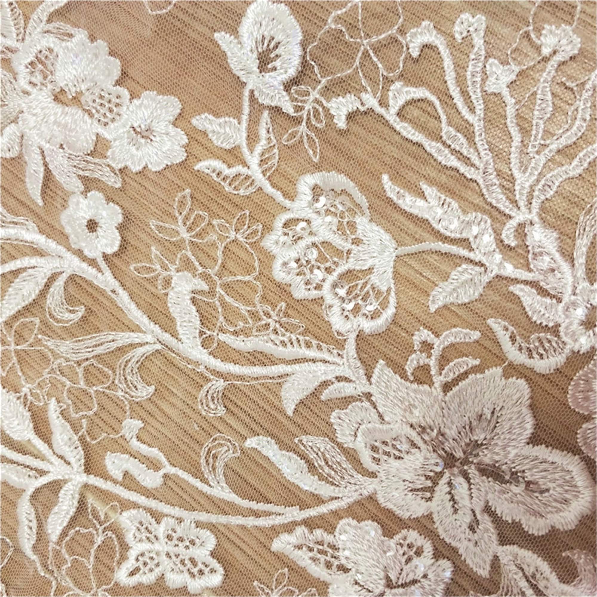 Hermosa tela de encaje floral tela de encaje de bordado de | Etsy