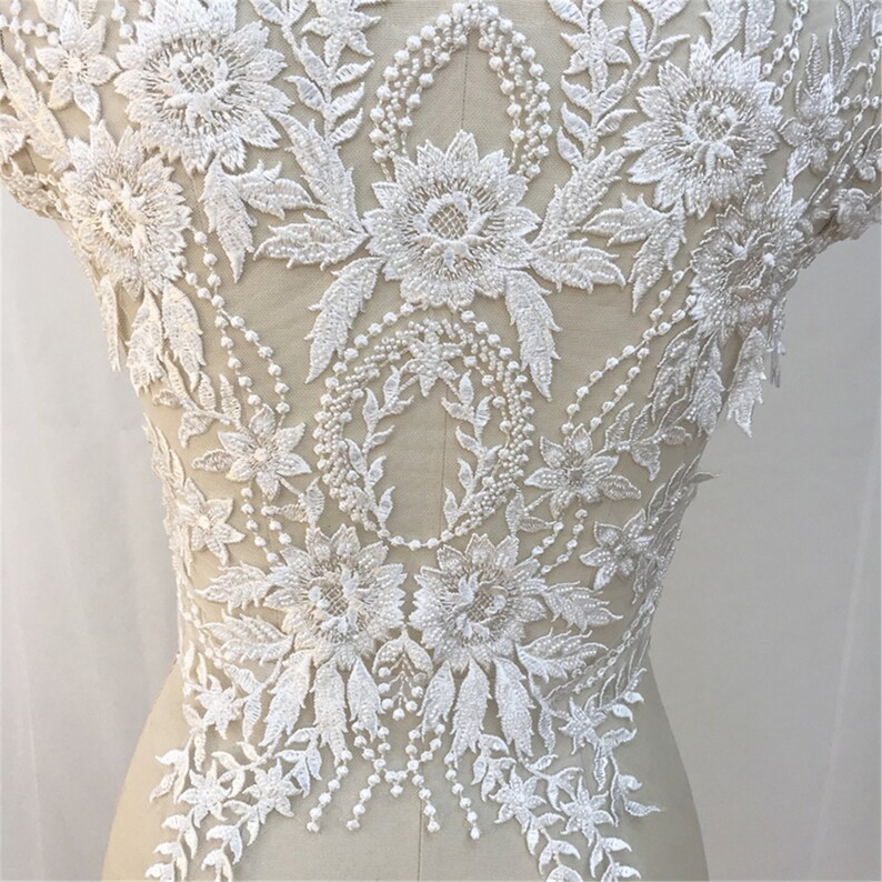 Exquisite 3D Beaded Lace Applique Flower Embroidery Lace | Etsy