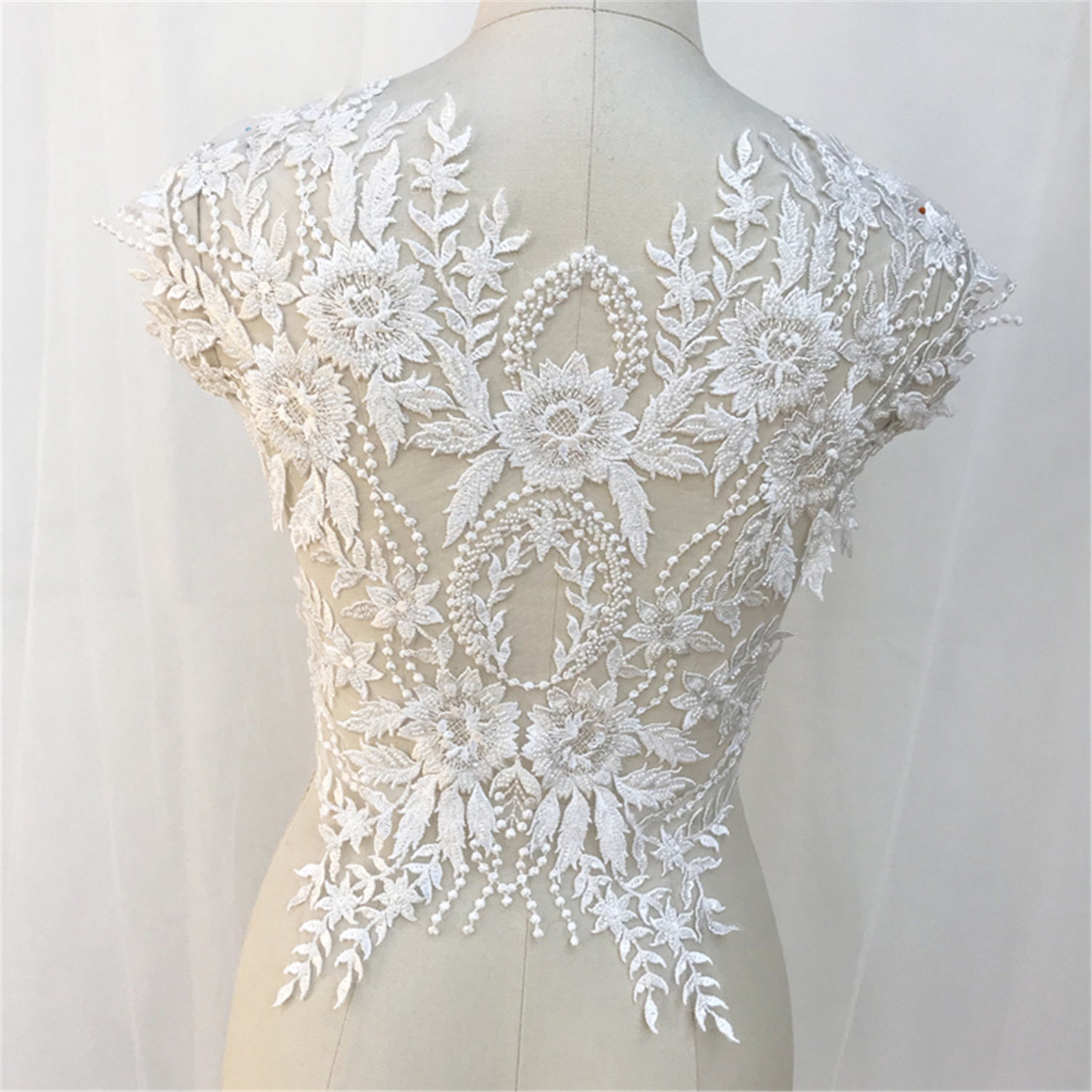 Exquisite 3D Beaded Lace Applique Flower Embroidery Lace - Etsy