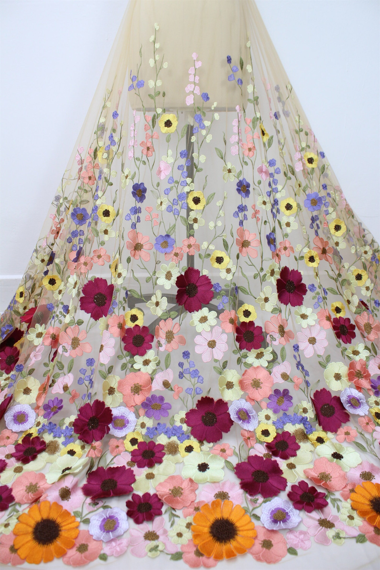 Exquisite 3D Flower Lace Fabric,skin Mesh 3D Embroidery Lace for Lady ...