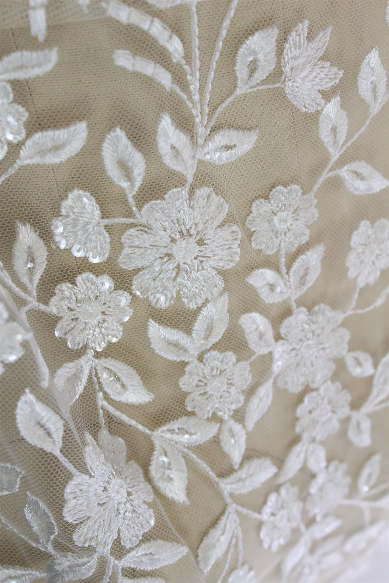 Delicate Floral Embroidery Lace Tulle Embroidered Lace Fabric - Etsy