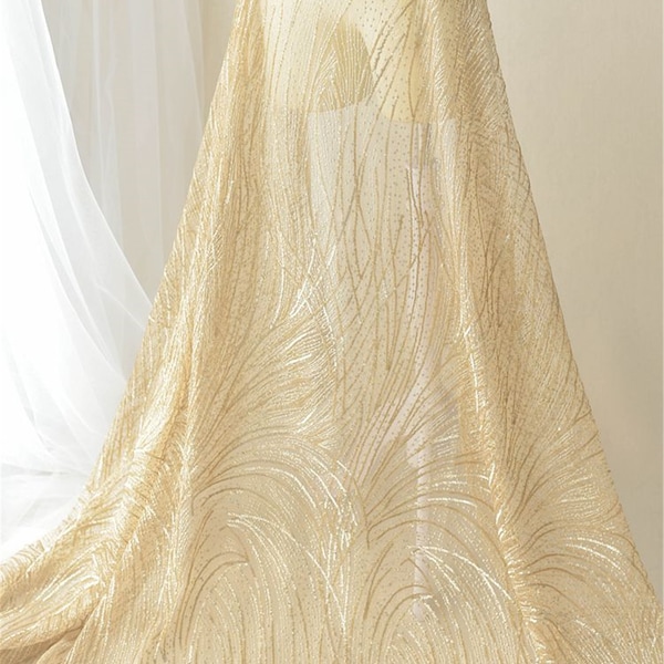 Gold Lace Fabric - Etsy