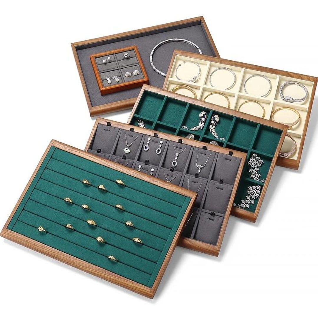 Solid Wood Jewelry Display Tray Small Jewelry Tray Rings Earrings ...