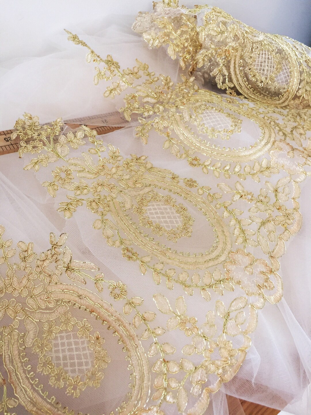 Exquisite Sequin Lace Trim Mesh Lace Trim for Wedding Dress - Etsy