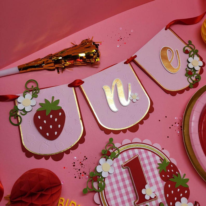 Strawberry Banner - Etsy