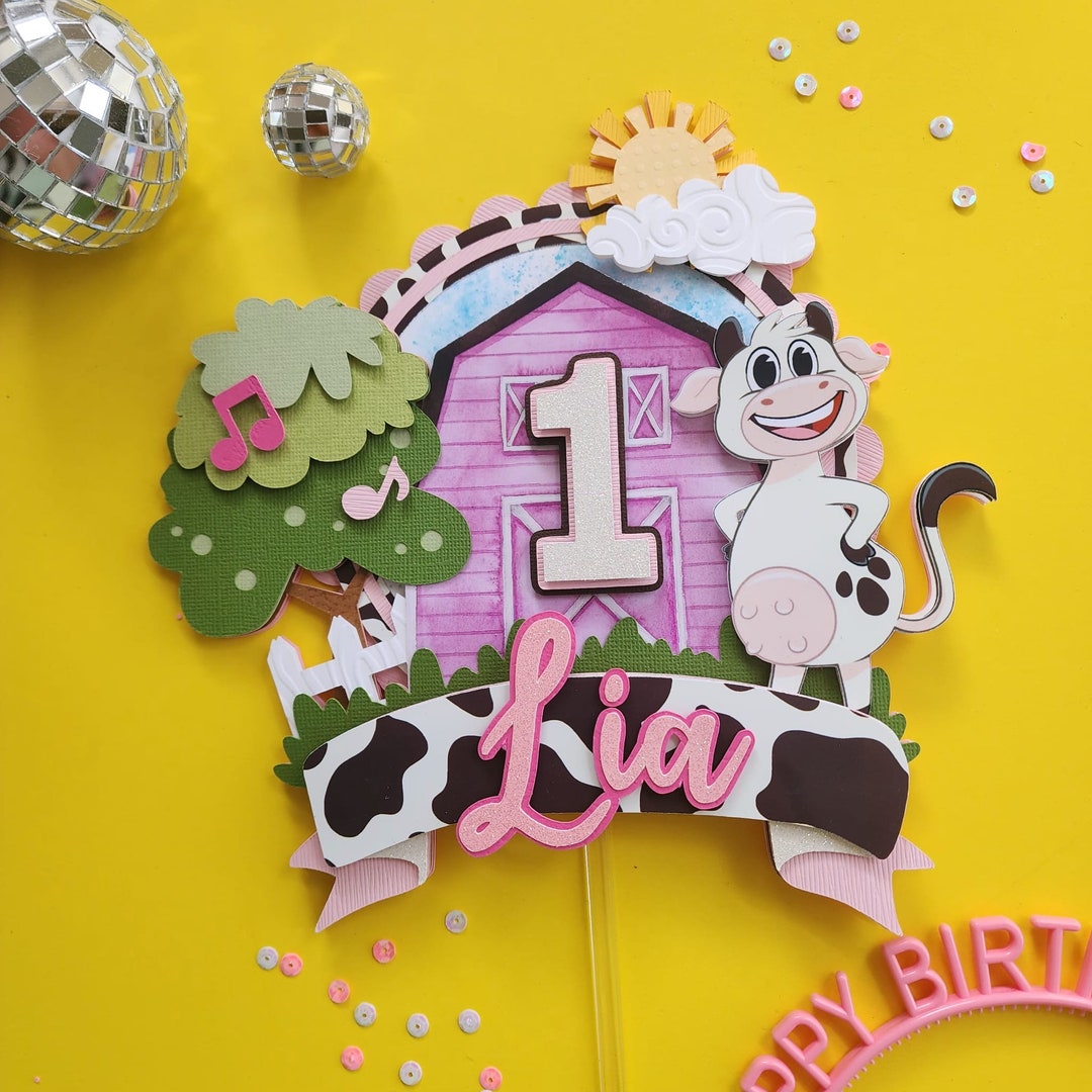 Cow Farm Cake Topper - Etsy