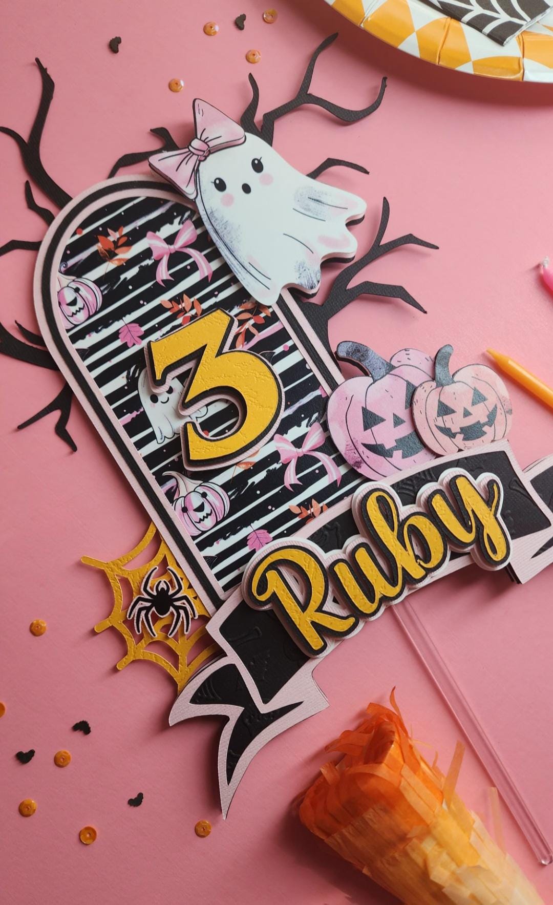 Halloween Ghost Cake Topper - Etsy