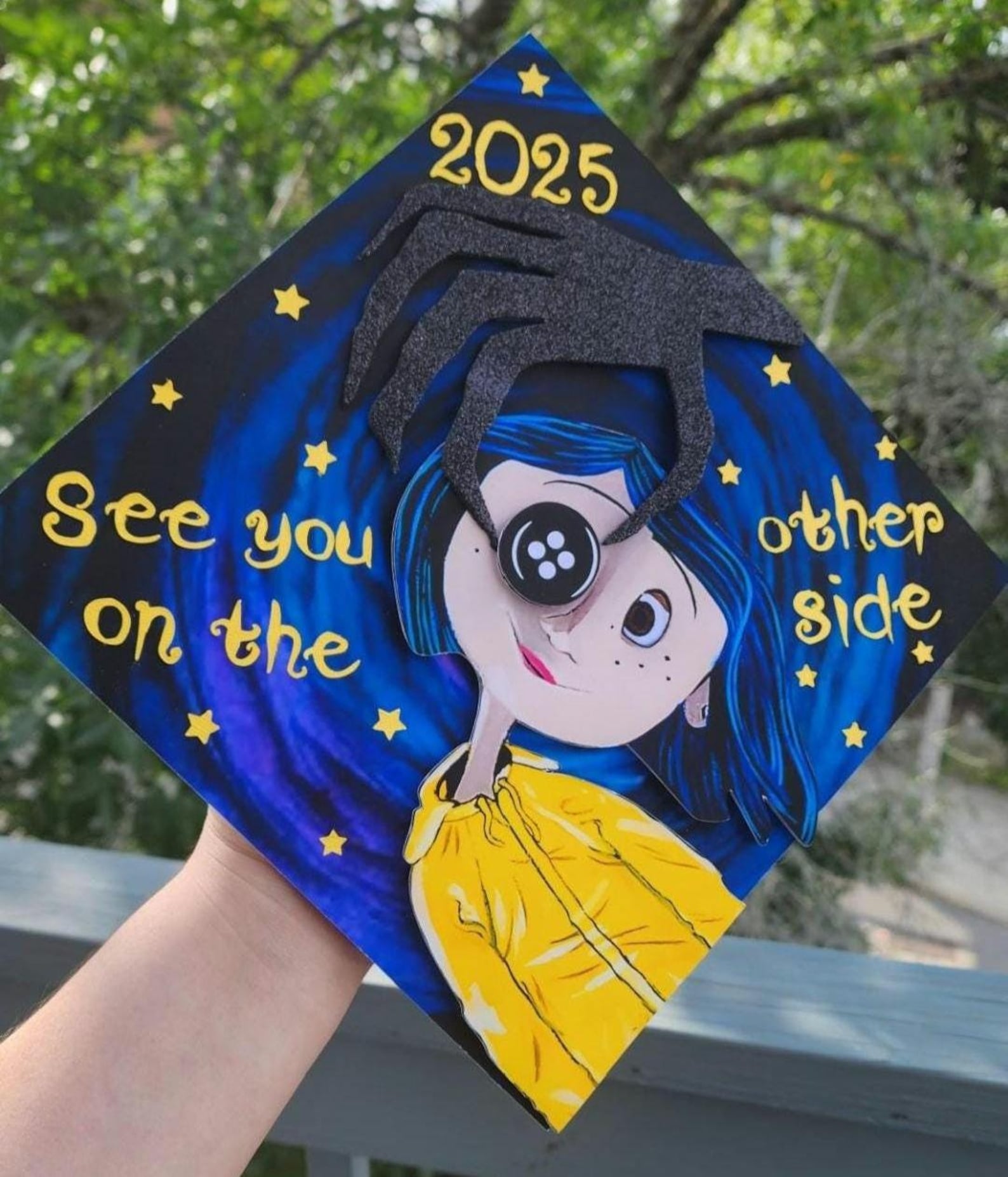 Graduation Cap Topper. 3D Coraline Button Eye Girl - Etsy