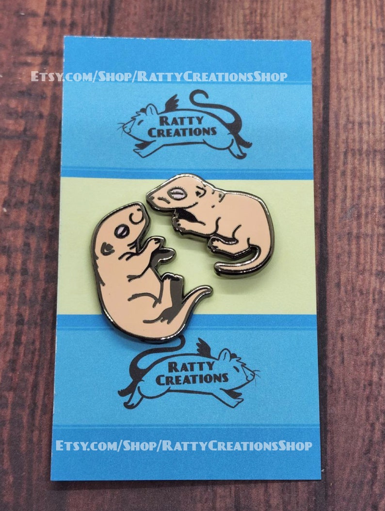 Pinkies Baby Rat Hard Enamel Pins - Etsy