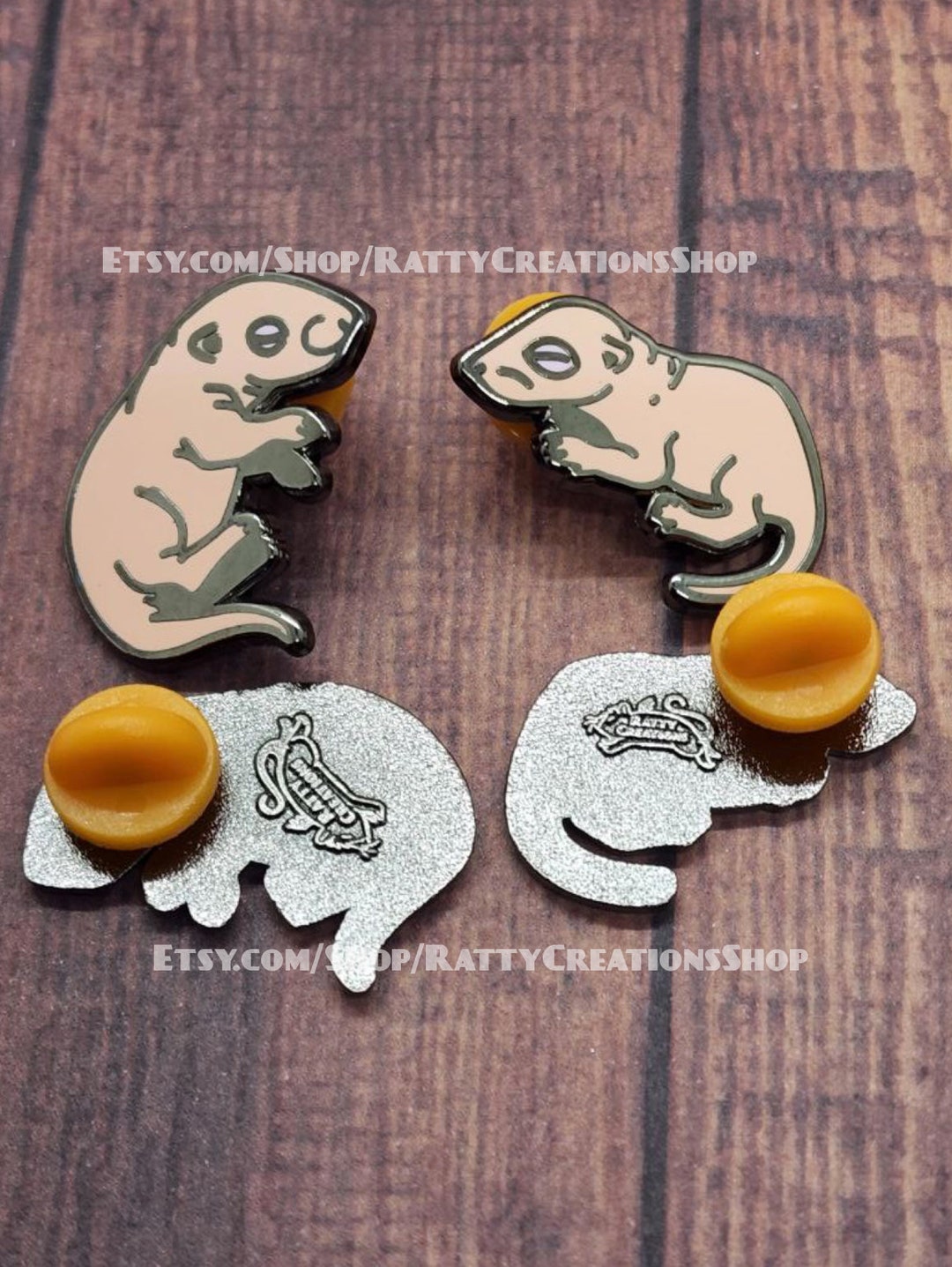 Pinkies Baby Rat Hard Enamel Pins - Etsy