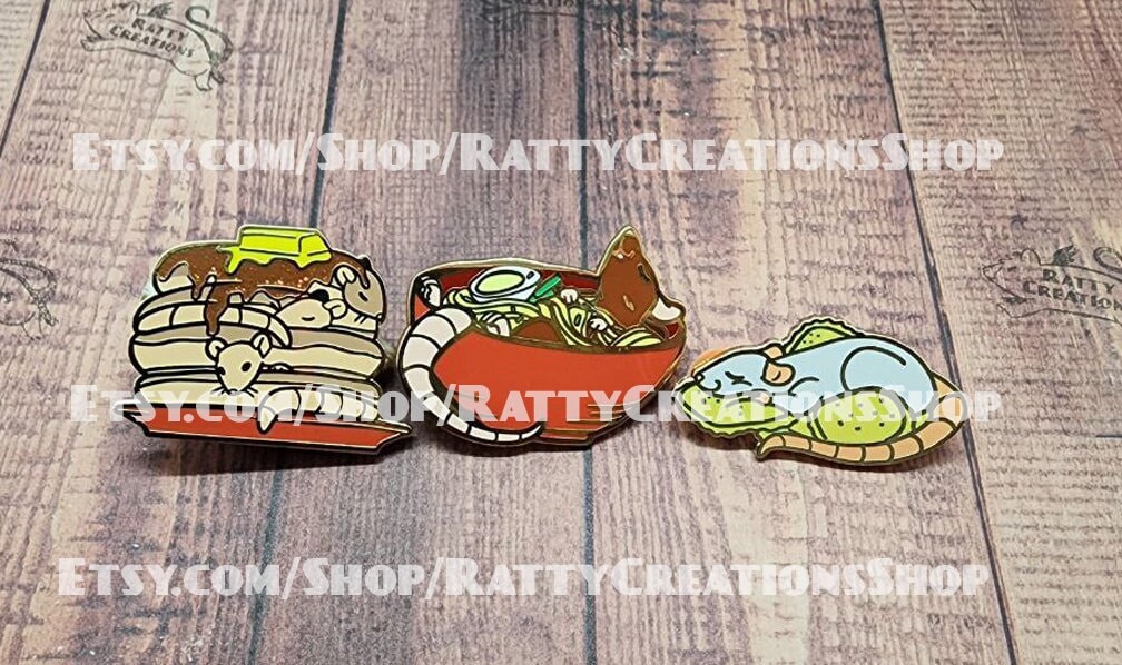 Food Rats Hard Enamel Pin Flap Jacks Ravioli - Etsy