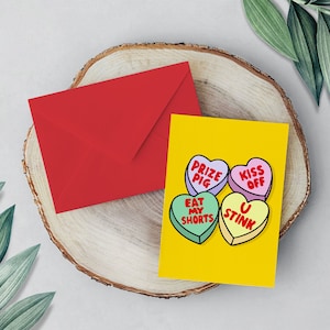 Bart Simpson Candy Hearts Funny Simpsons Valentines Day Card | Cute ...