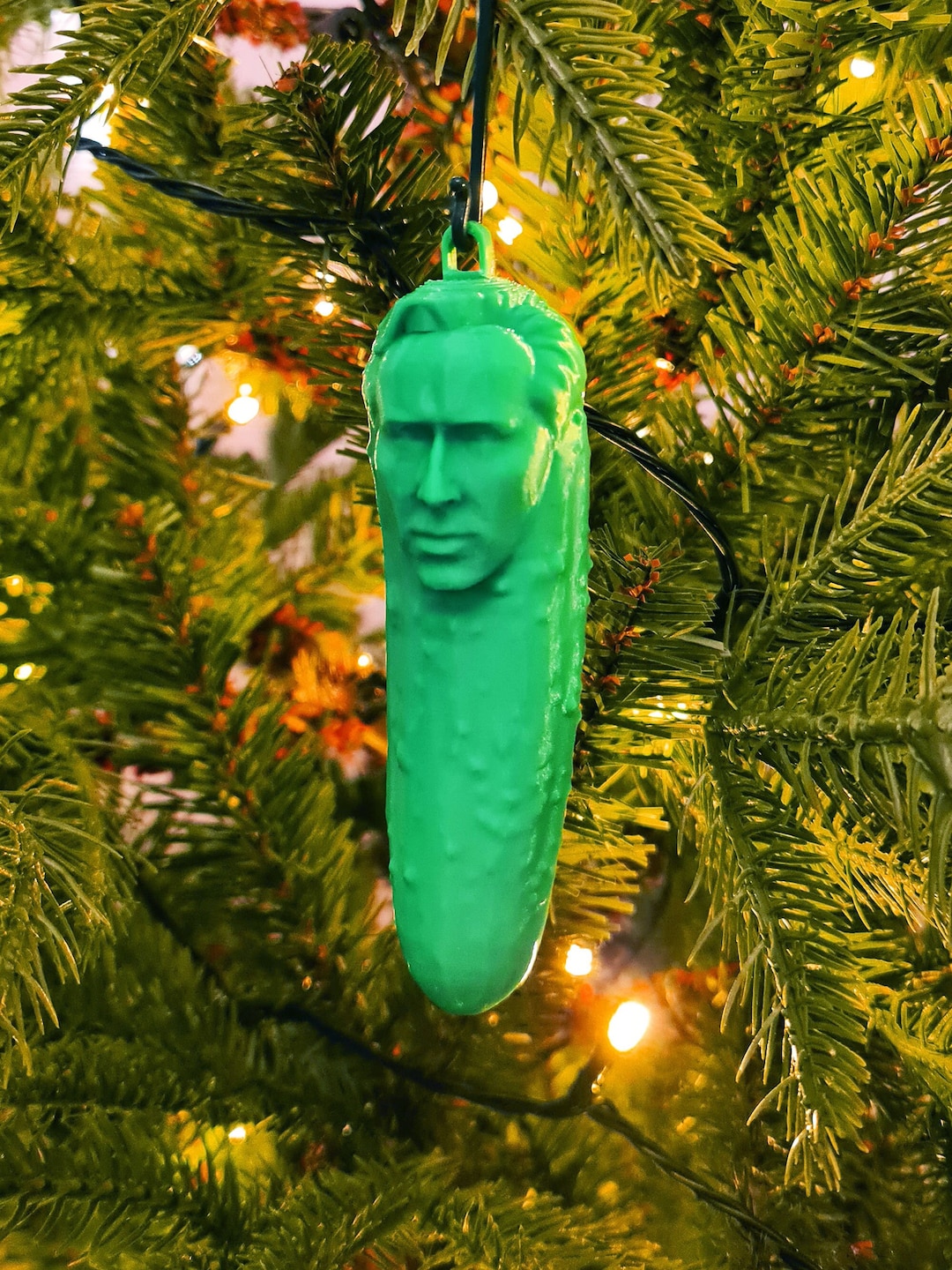 Picolas Cage Hanging Christmas Tree Decoration - Nicolas Cage Pickle ...