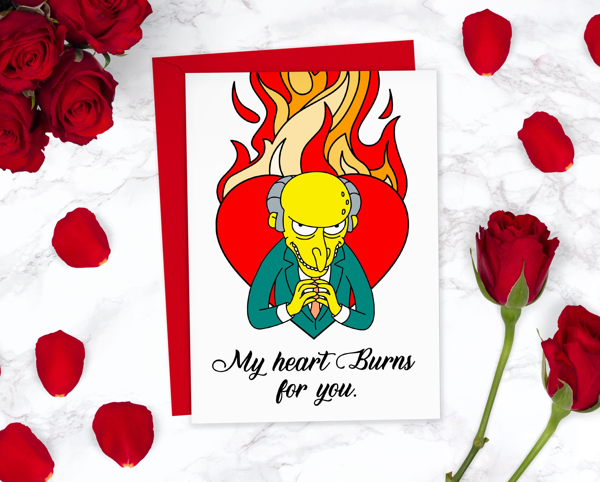 Mr Burns Funny Simpsons Valentines Day Card for Him for Her | Cute ...