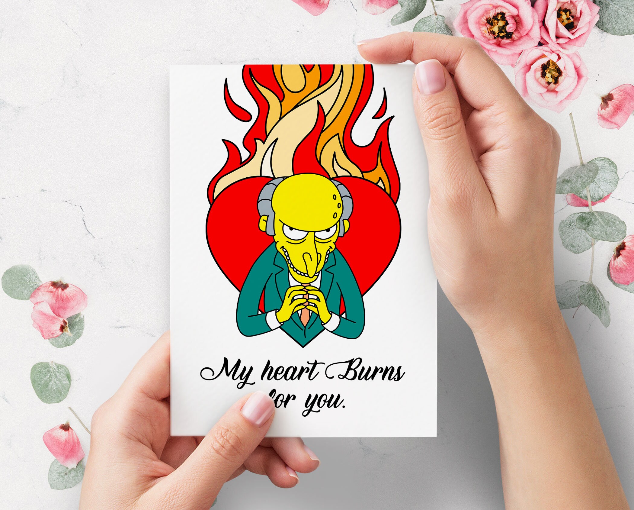 Mr Burns Funny Simpsons Valentines Day Card for Him for Her | Cute ...