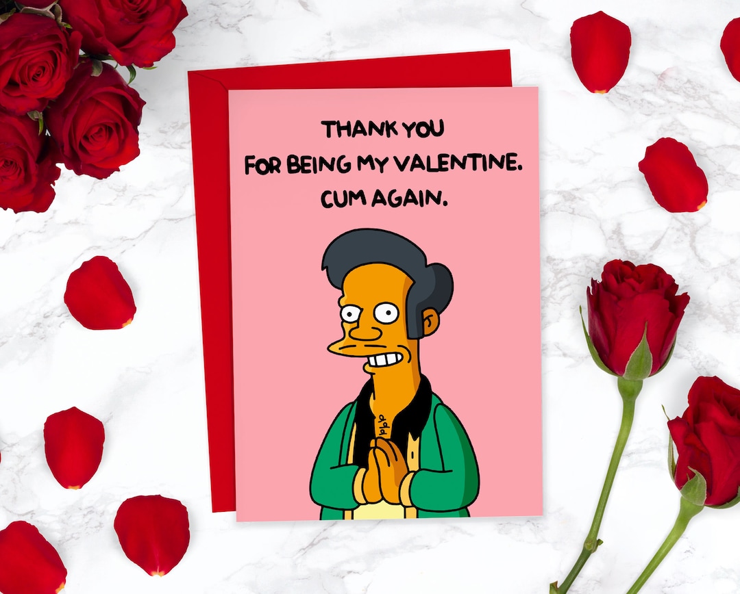 Apu Come Again Simpsons Funny Valentines Day Card | Kwik E Mart Thank ...