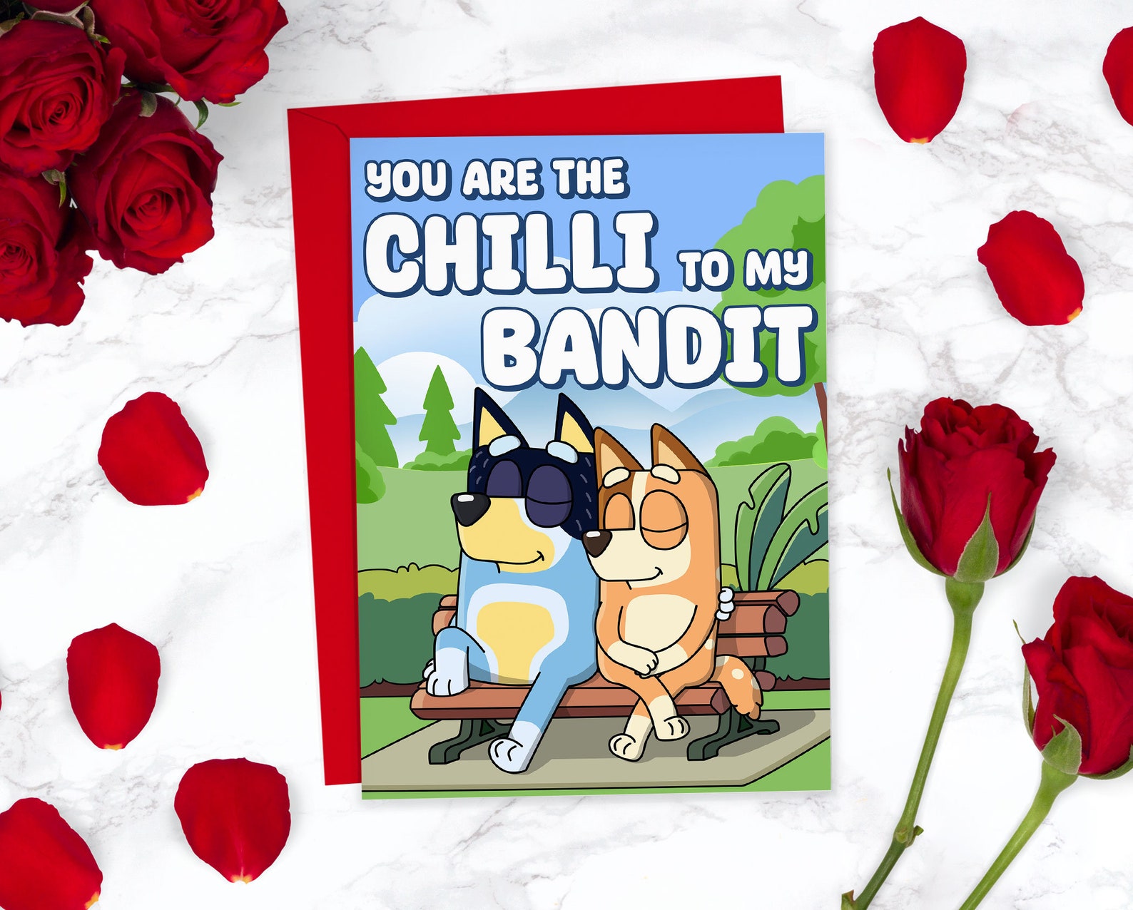 You Are the Chilli to My Bandit Cute Bluey Valentines Card Anniversary ...