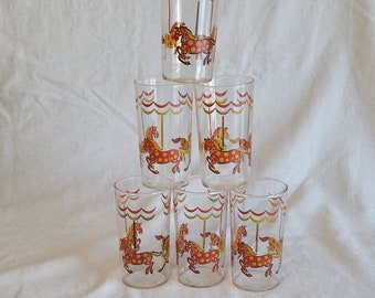 Vintage Carousel Glasses - Etsy