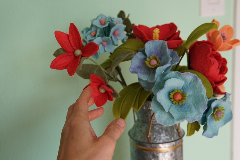 FELT FLOWER BOUQUET No.9 / Felt Flower Bouquet / Wildflowers / Fall ...