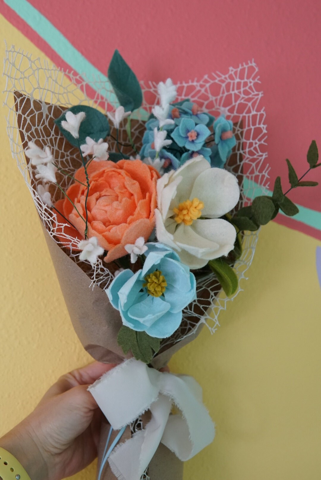 FELT FLOWER BOUQUET No.11 / Felt Flower Bouquet / Valentine’s Day ...