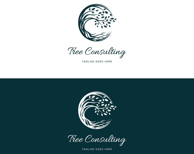 Tree Logo With Roots, Wellness, Spa, Consulting, Boho, Skincare ...