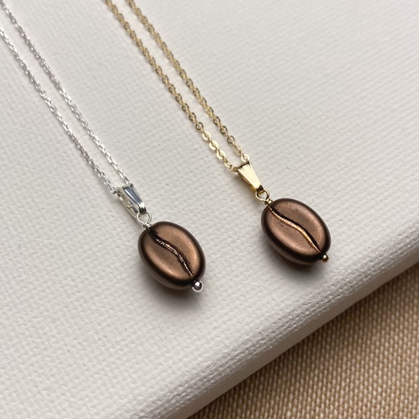 14k Coffee Bean Necklace - Etsy