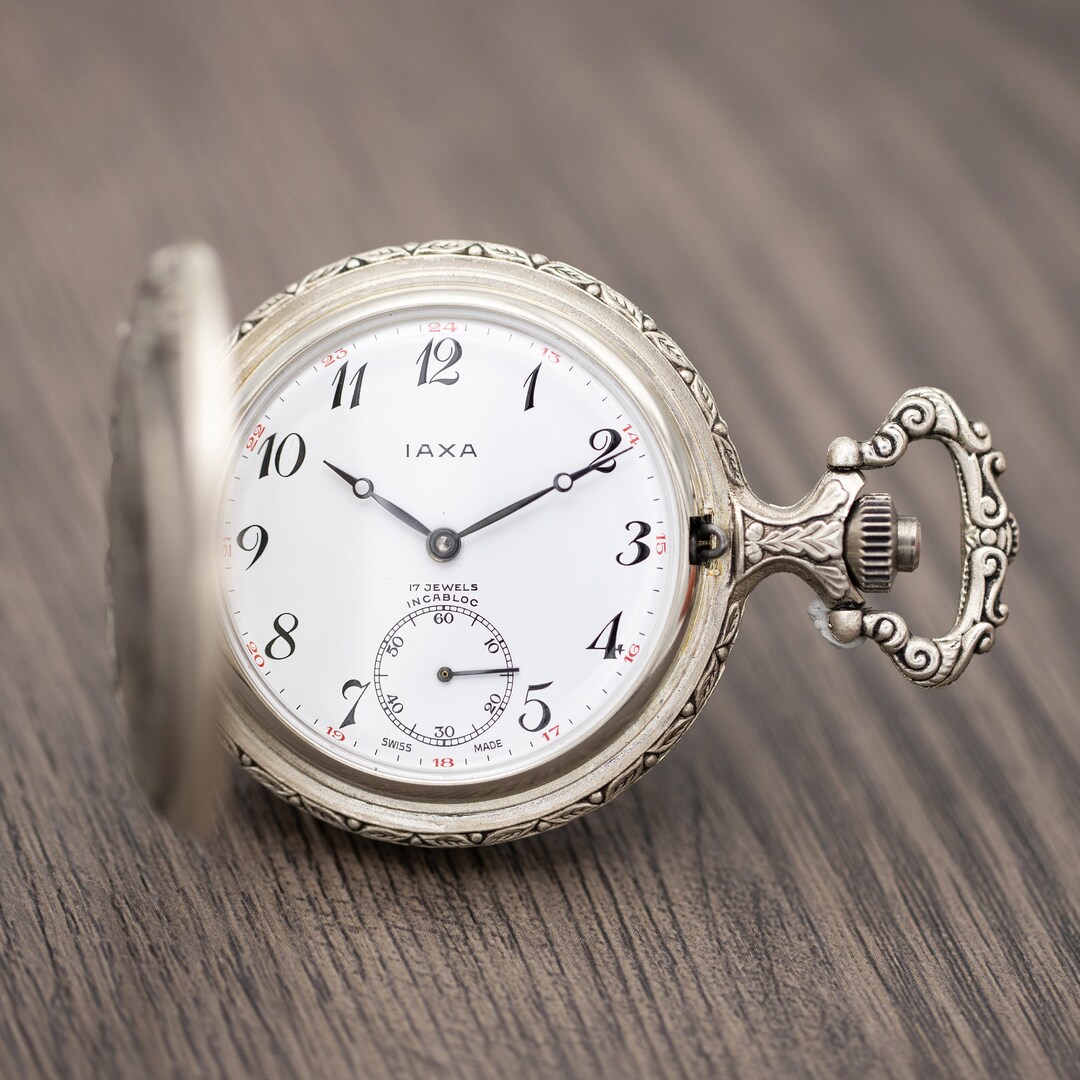 IAXA Vintage Swiss Made Pocket Watch Horse & Flower - Etsy