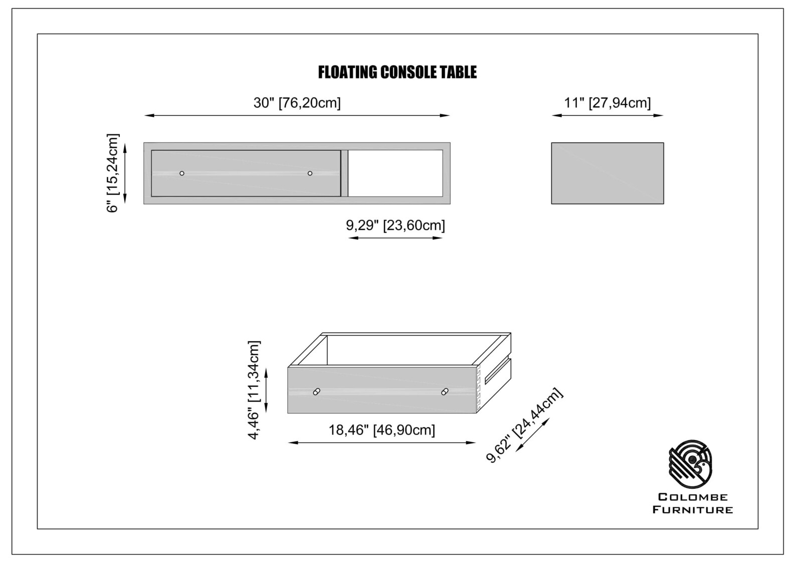 Floating Console Table / Entryway Table / Hall Table / | Etsy