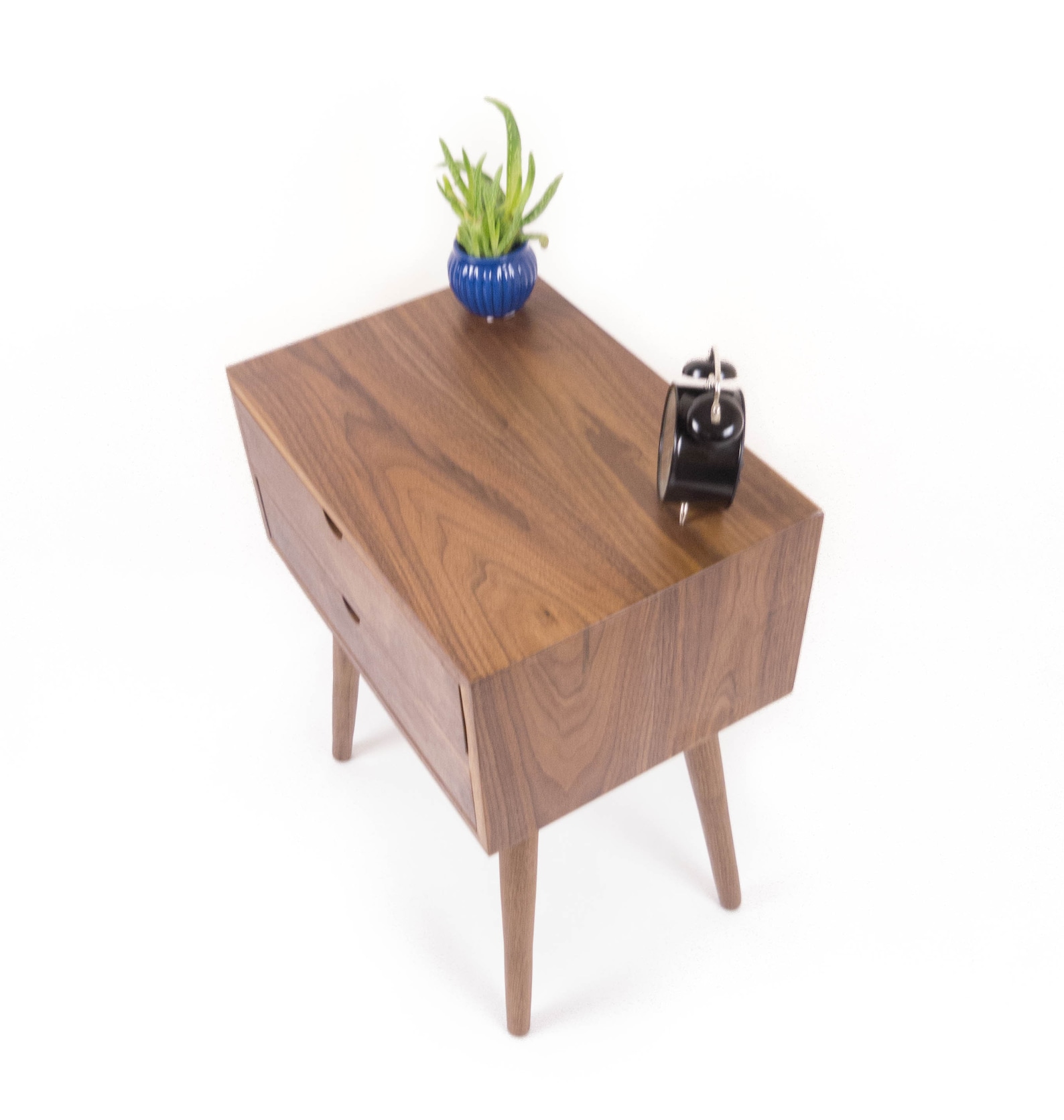 Solid Walnut Nightstand / Bedside Table Two Drawers - Etsy