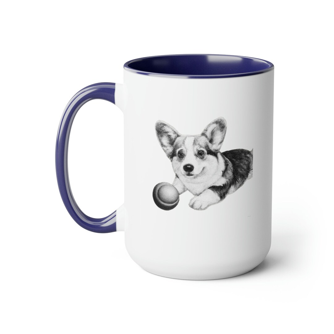 Corgi With Ball drawing Make a Fun Gift for Any Corgi Lover - Etsy