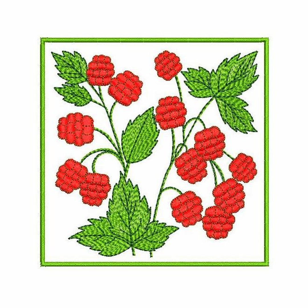 Raspberry Machine Embroidery Design, Sketch Machine Embroidery Red ...