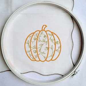 Pumpkin Machine Embroidery Design 4 SIZES, Thanksgiving Pumpkin With ...