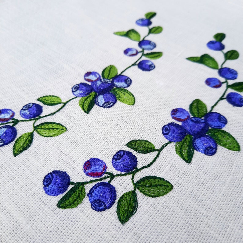 Blueberry Border Machine Embroidery Design, Digital Machine Embroidery ...