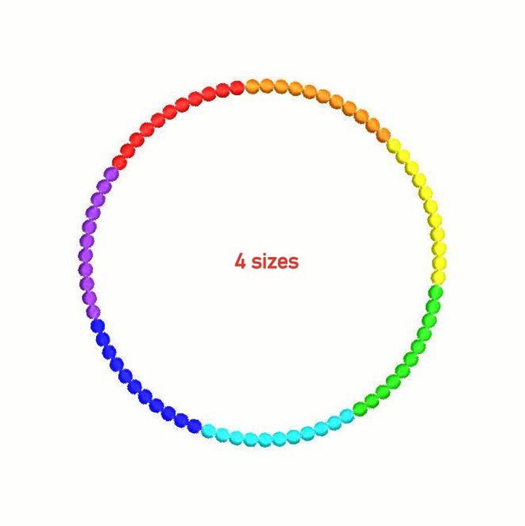 Rainbow Frame Machine Embroidery Design 4 SIZES, Monogram Frame Digital ...