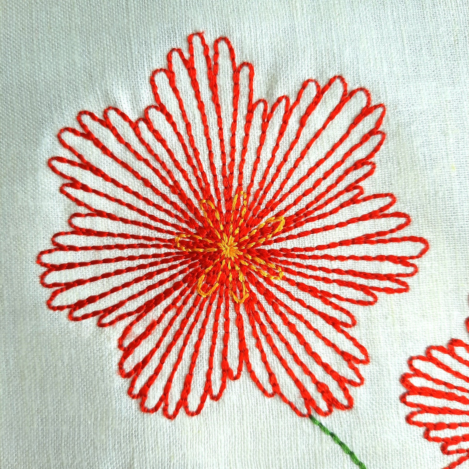Gerbera Daisy Machine Embroidery Design Sketch Machine | Etsy