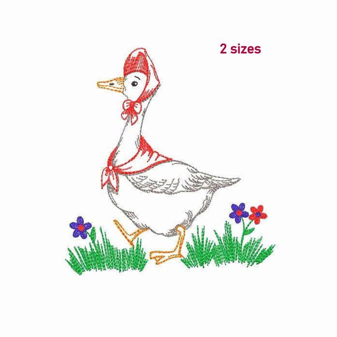 Goose Machine Embroidery Design 2 Sizes Sketch Machine - Etsy